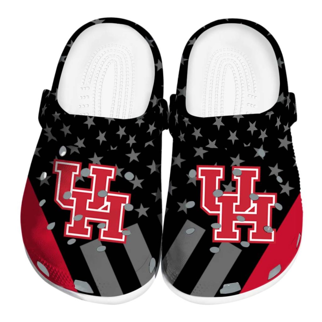 Houston Cougars Stellar Stripes Theme Clog - VivaCrocs