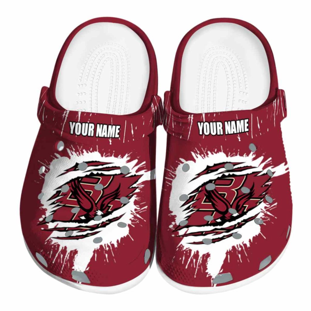 Personalized Boston College Eagles Splash Motif Background Clog - VivaCrocs