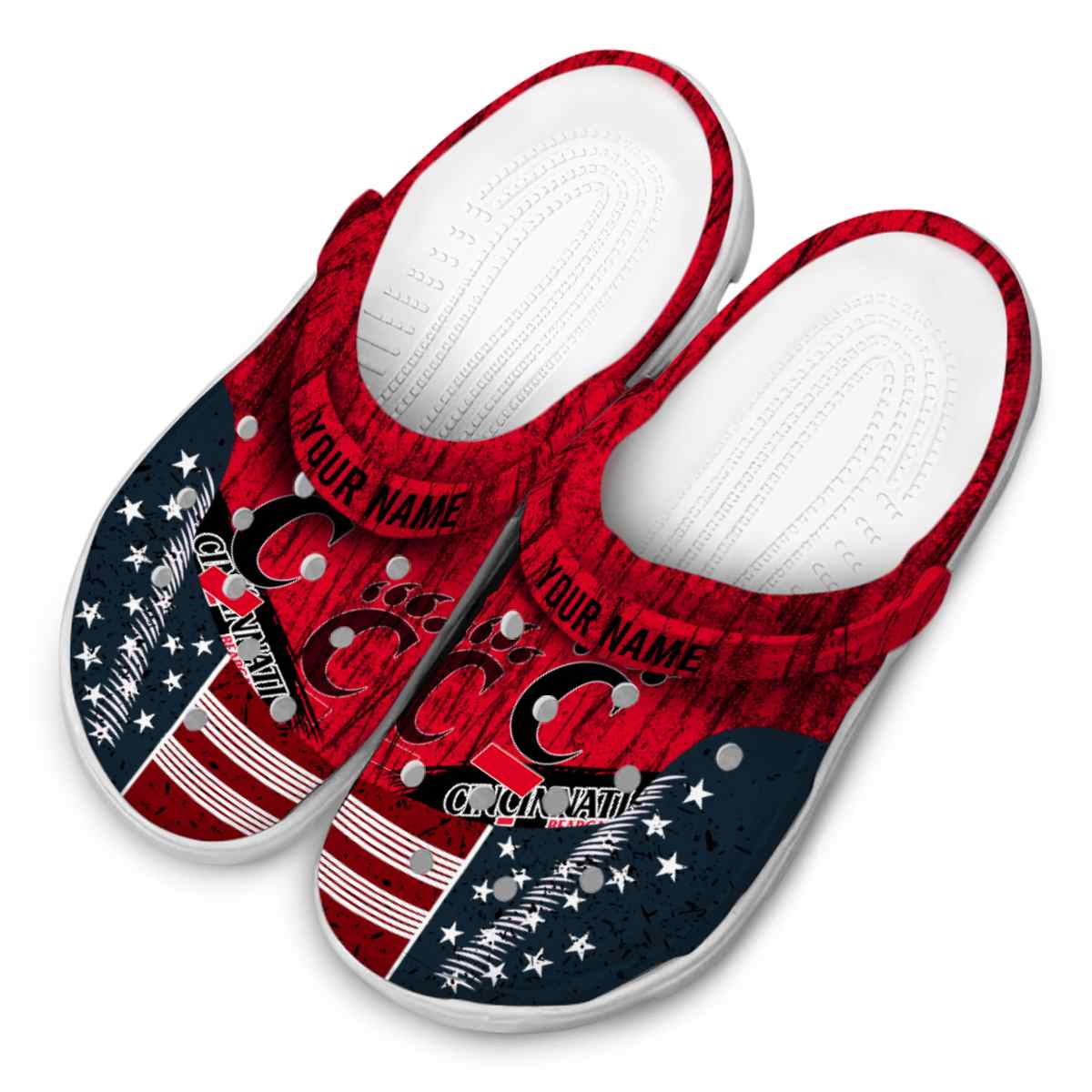 Personalized Cincinnati Bearcats Star-Spangled Side Pattern Clog ...