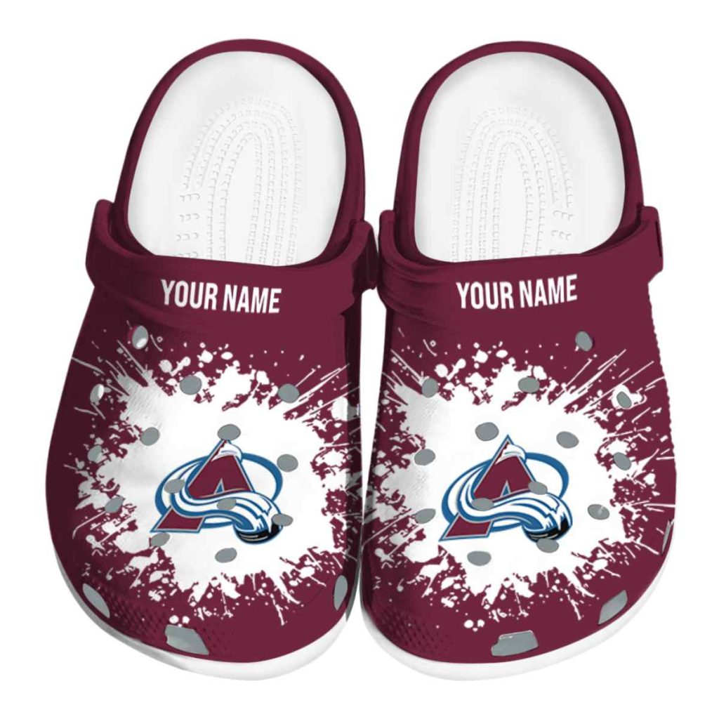 Personalized Colorado Avalanche Splatter Background Clog - VivaCrocs