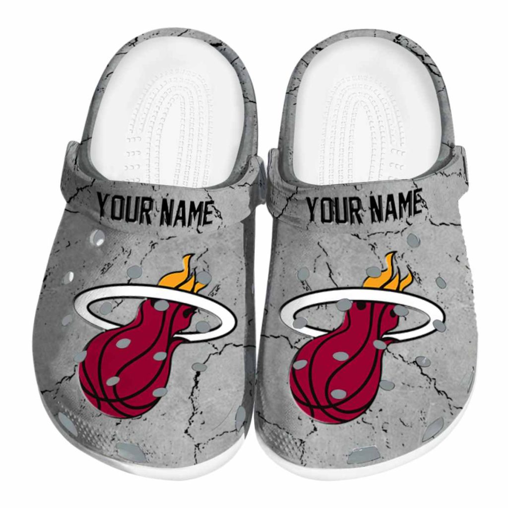 Personalized Miami Heat Cracked Texture Clog - VivaCrocs