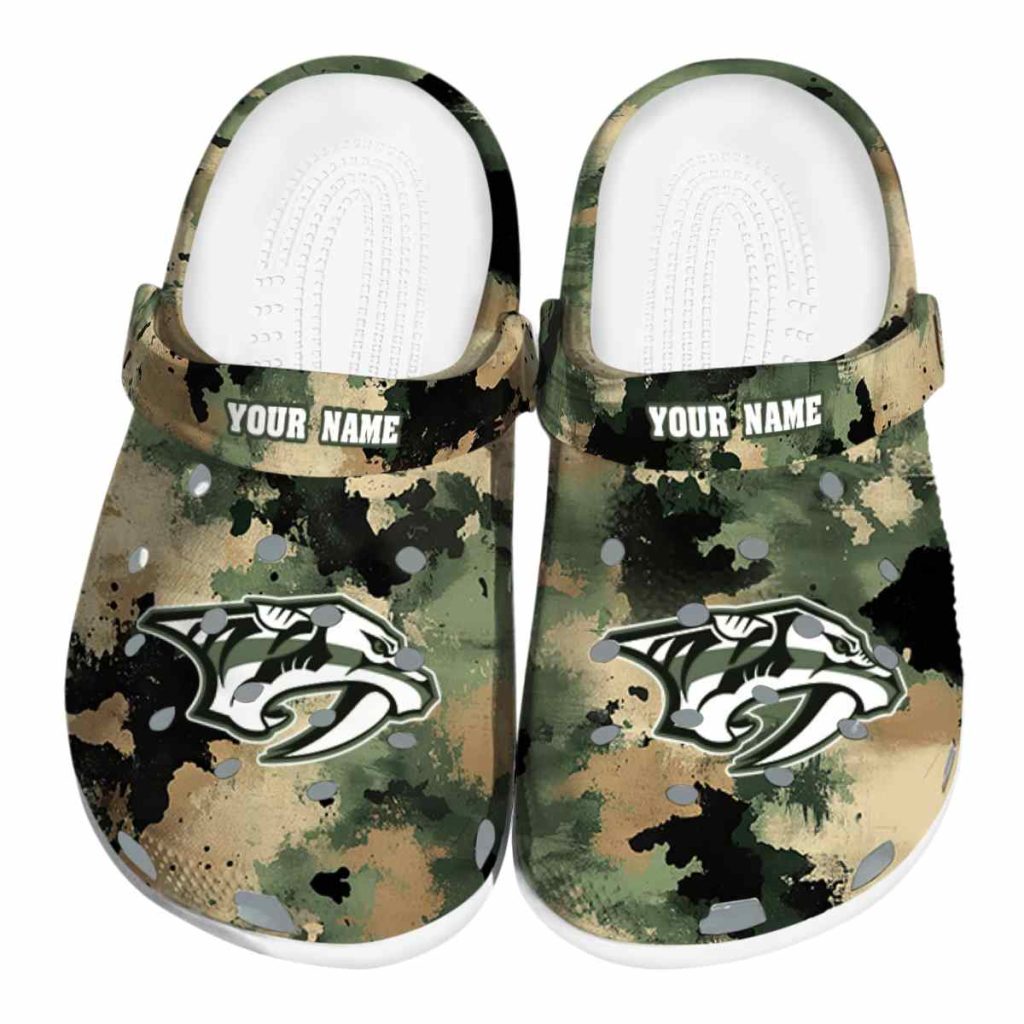 Personalized Nashville Predators Camouflage Craze Clog - VivaCrocs