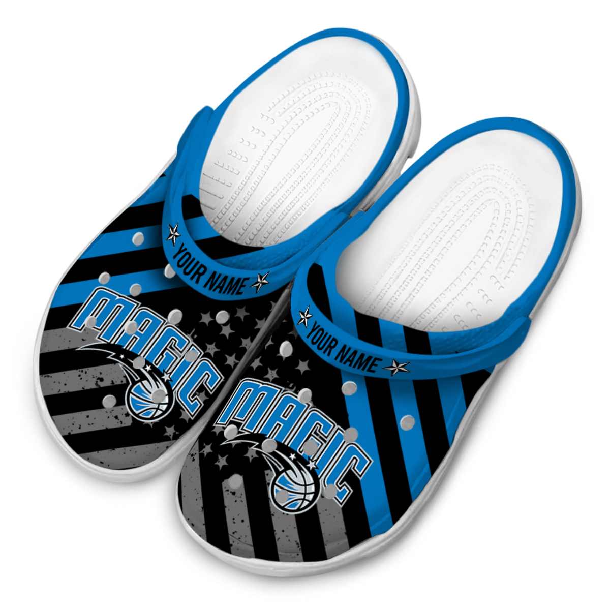 Personalized Orlando Magic Star-Spangled Graphic Clog - VivaCrocs