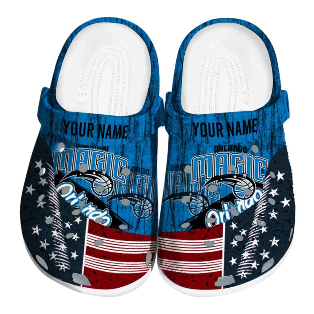Personalized Orlando Magic Star-Spangled Side Pattern Clog - VivaCrocs