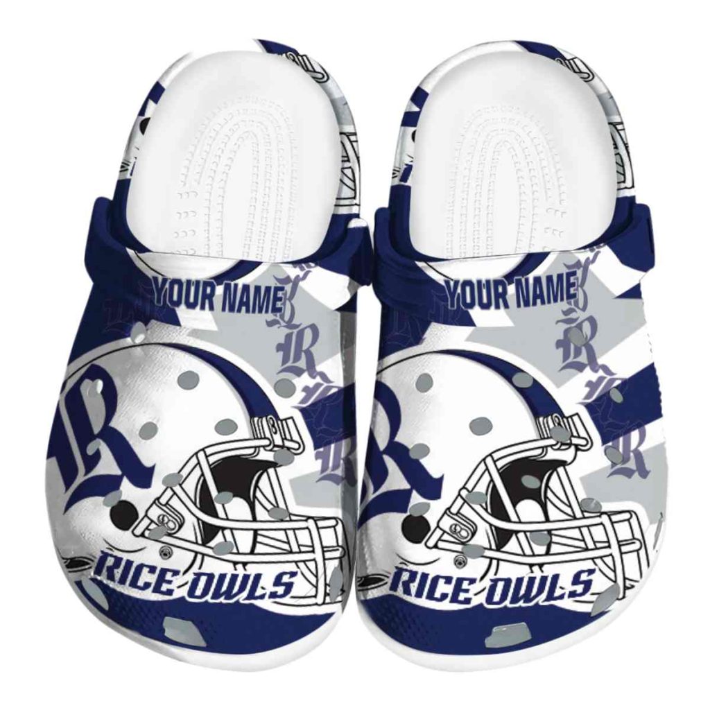 Personalized Rice Owls Football Helmet Clog - VivaCrocs
