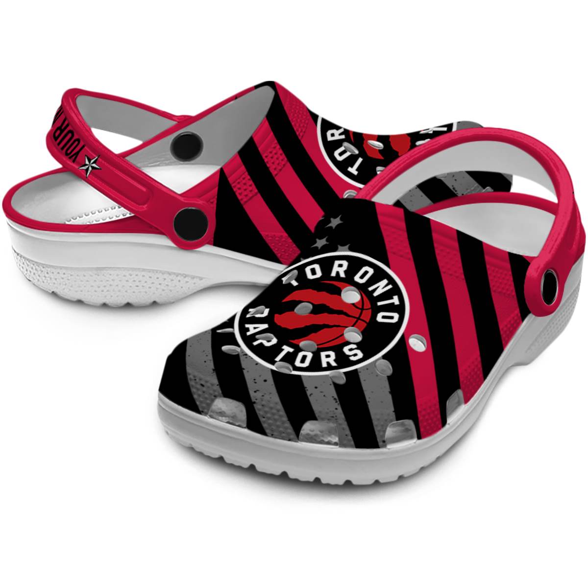Personalized Toronto Raptors Star-Spangled Graphic Clog - VivaCrocs