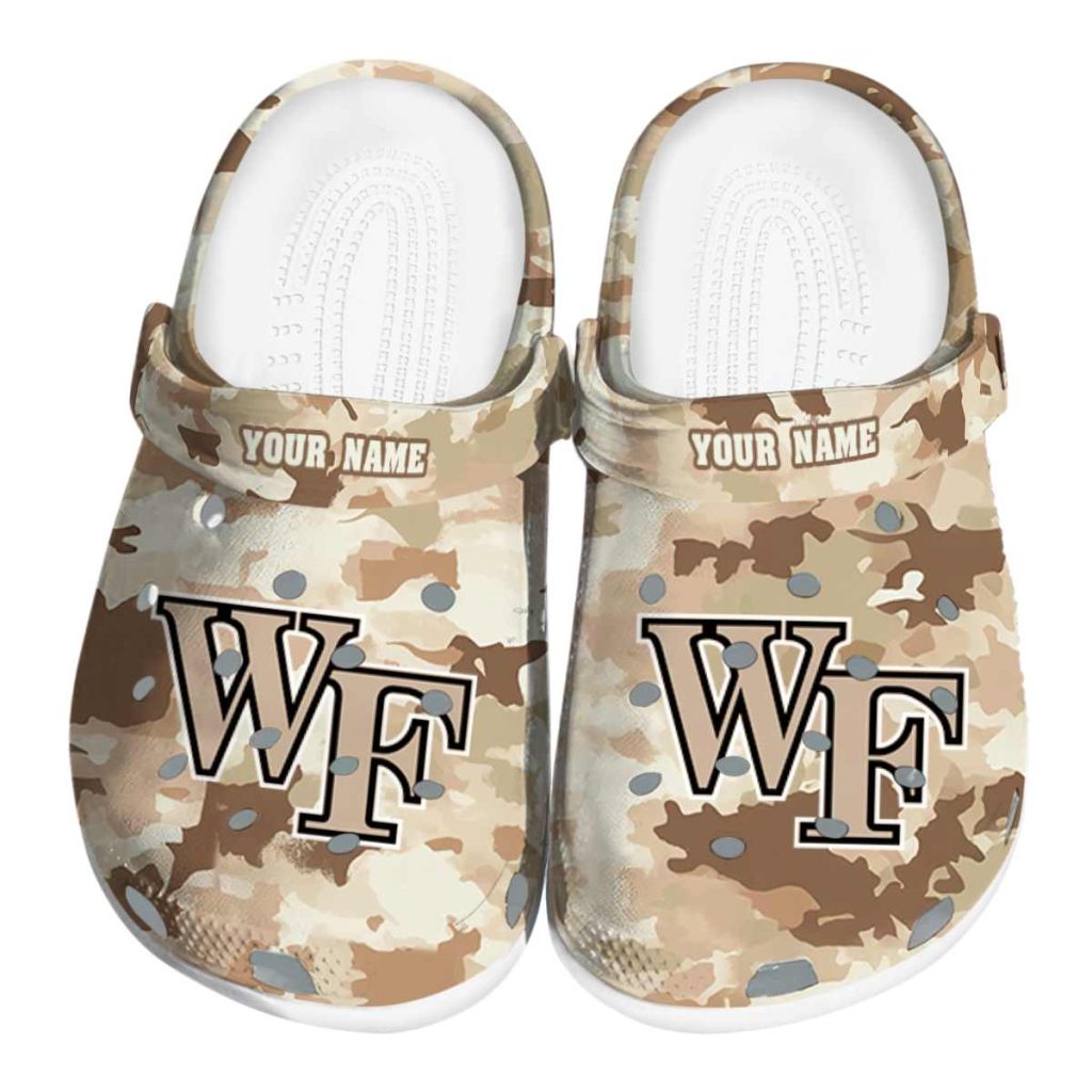 Personalized Wake Forest Demon Deacons Desert Camo Clog - VivaCrocs