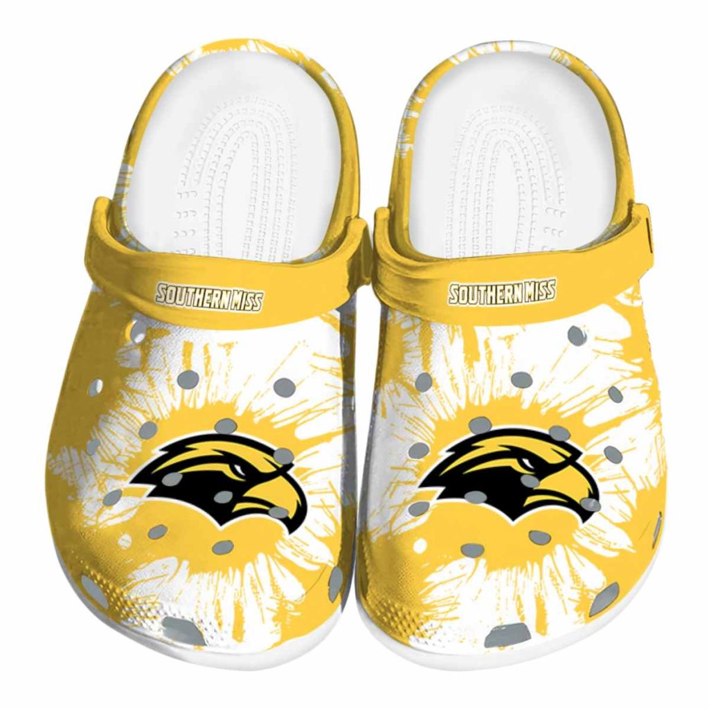 Southern Miss Golden Eagles Splatter Graphics Clog - VivaCrocs