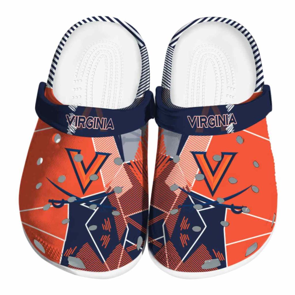 Virginia Cavaliers Geometric Background Clog - VivaCrocs